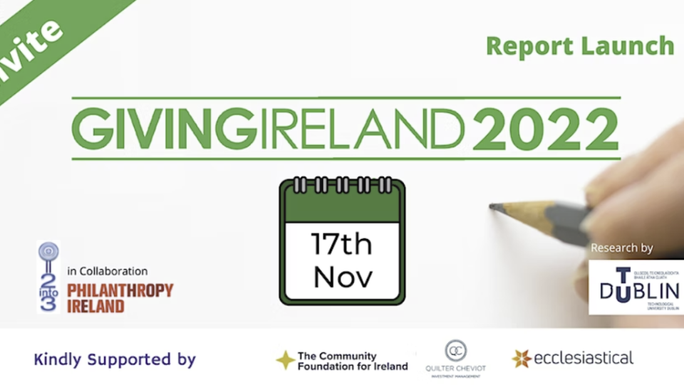 Launch of Giving Ireland 2022 – Analysis and Insights on Funding of the ...